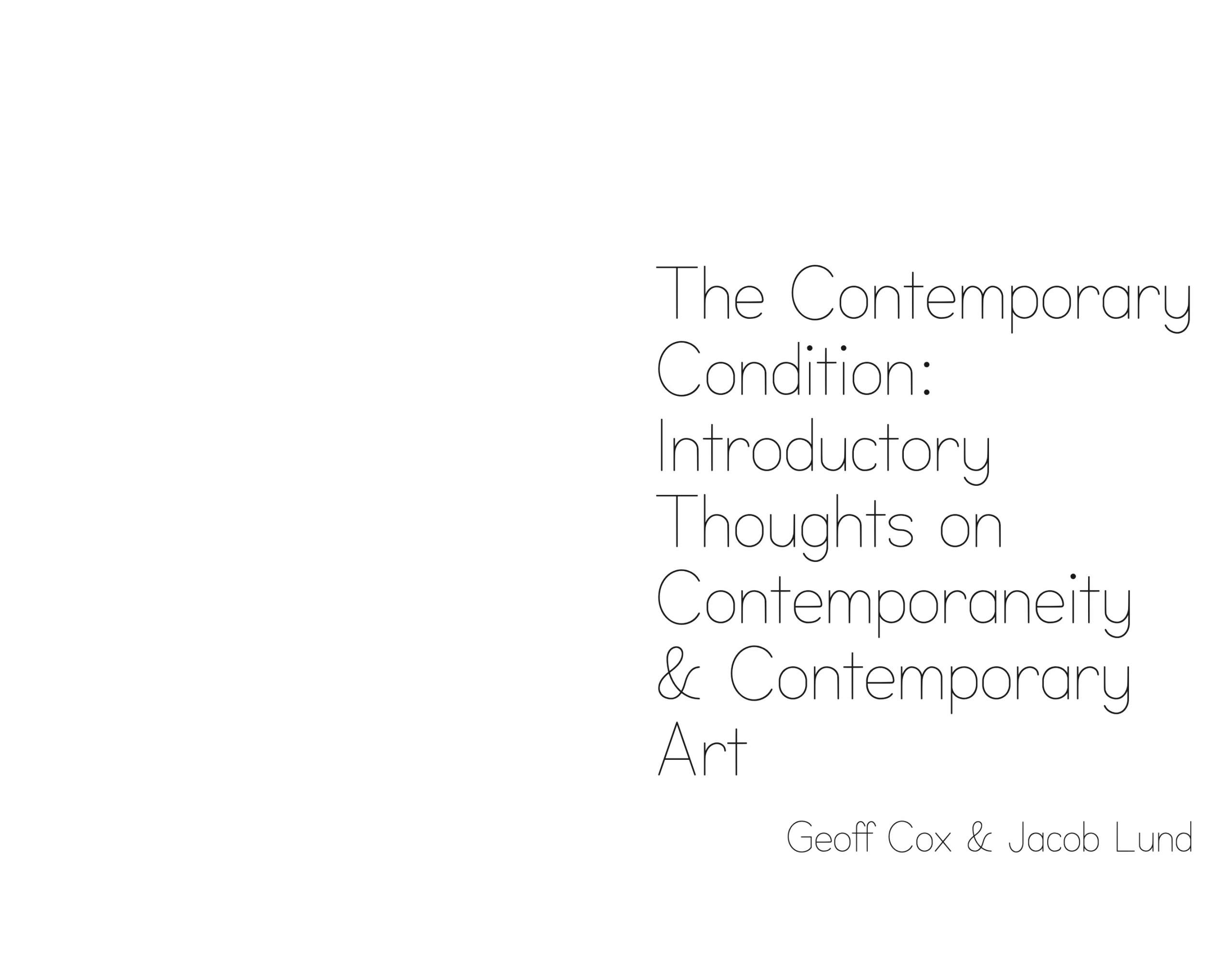 The Contemporary Condition – Sternberg Press