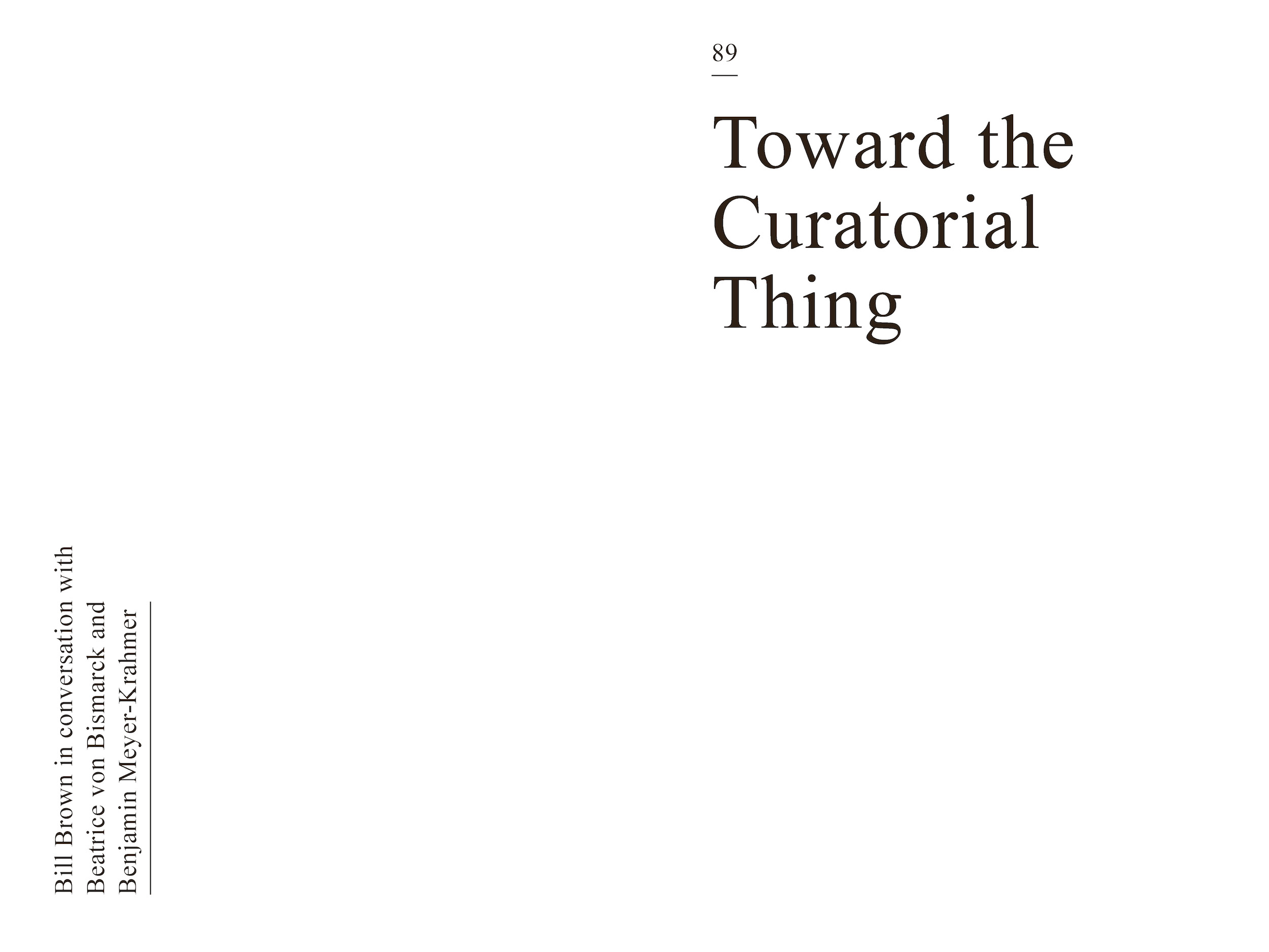 Curatorial Things – Sternberg Press
